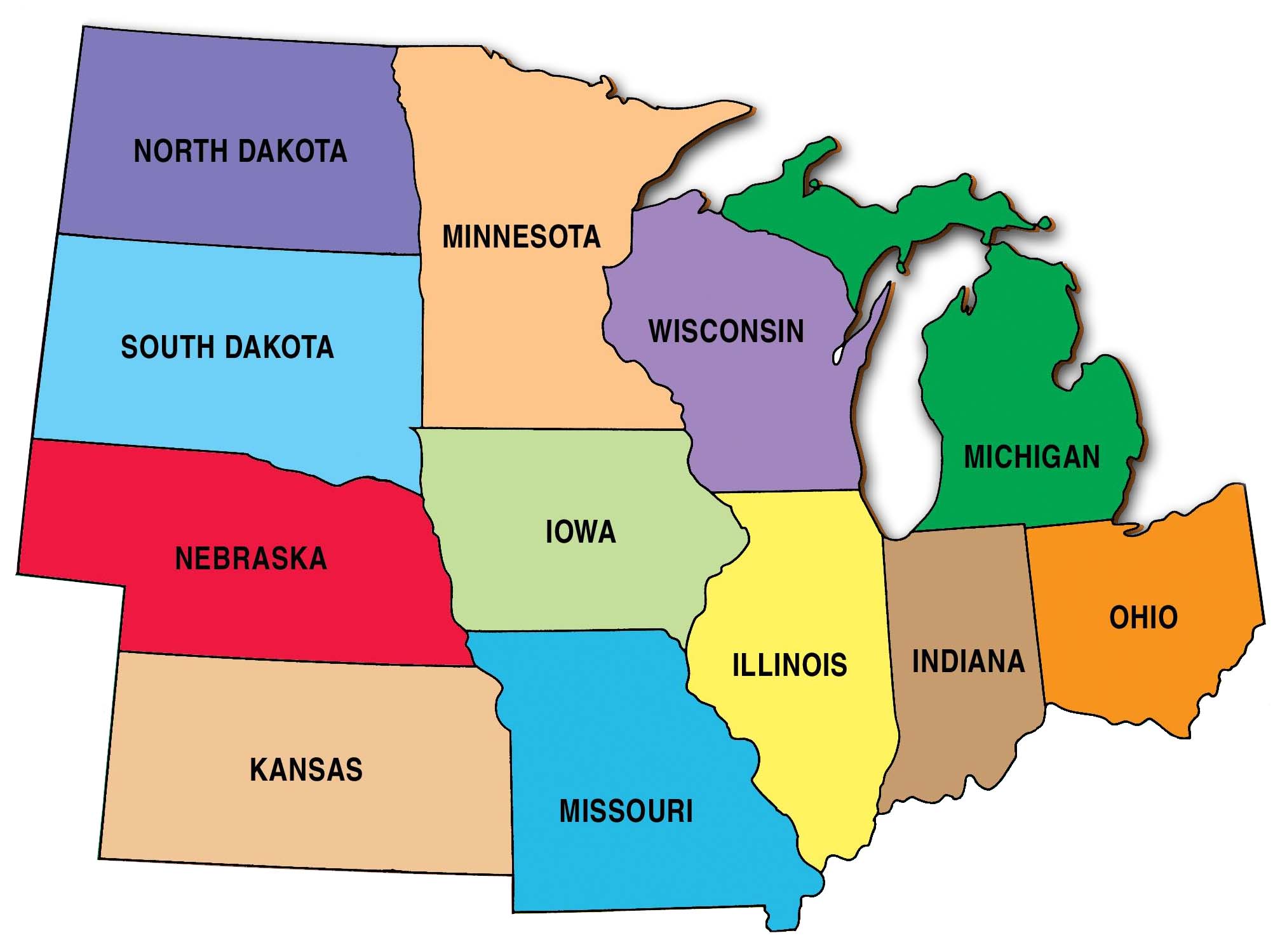 USA region map Midwest Traumatic Cleanup And Restoration